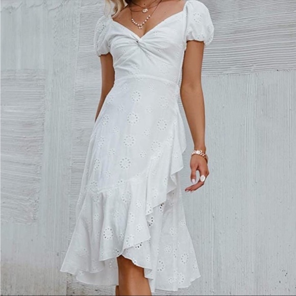 Simplee Apparel | Dresses | 0 Cotton Eyelet Summer Midi Dress | Poshmark